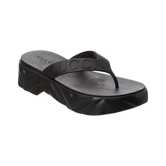 Gucci | Shoes | Gucci Logo Rubber Platform Sandal | Poshmark